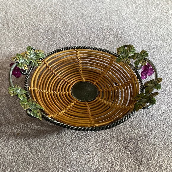 Accents | Wrought Iron Round Wicker Display Bowl | Poshmark